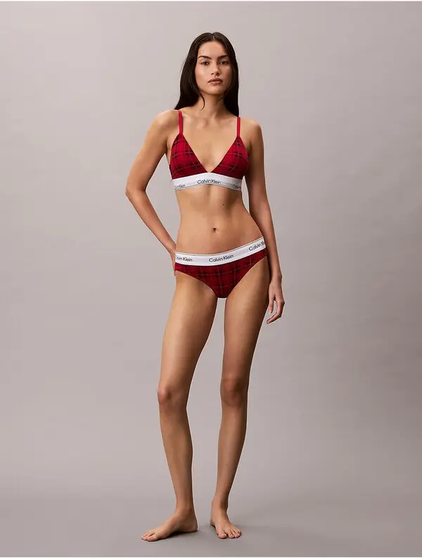 Calvin Klein Icon Cotton Modal Bikini - Dunn Plaid / Scooter