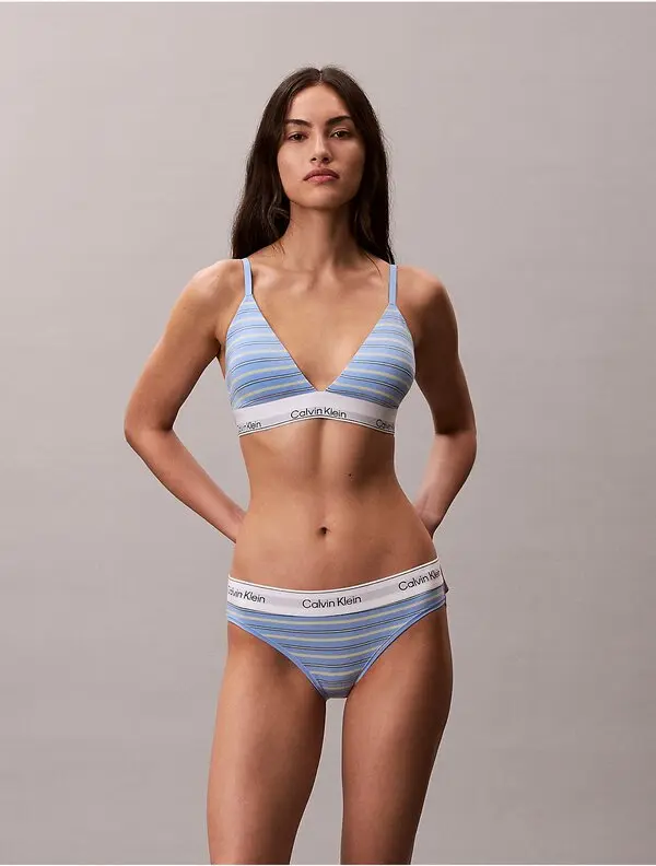 Calvin Klein Icon Cotton Modal Bikini - Pulse Stripe Blue Descent