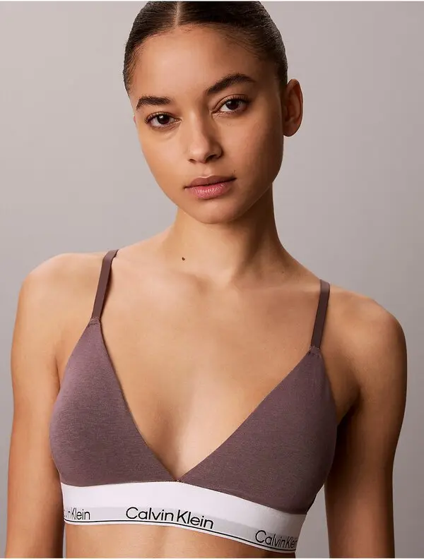 Calvin Klein Icon Cotton Modal Lightly Lined Triangle Bralette - Sparrow