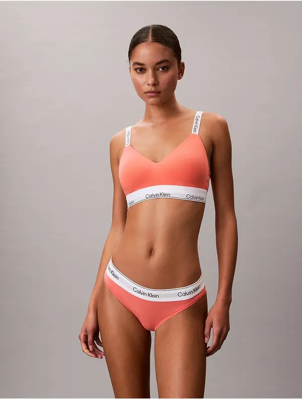 Calvin Klein Icon Cotton Modal Lightly Lined Bralette - Coral Pop