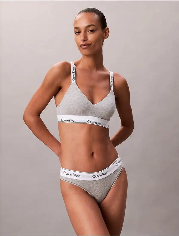 Calvin Klein Icon Cotton Modal Lightly Lined Bralette - Grey Heather