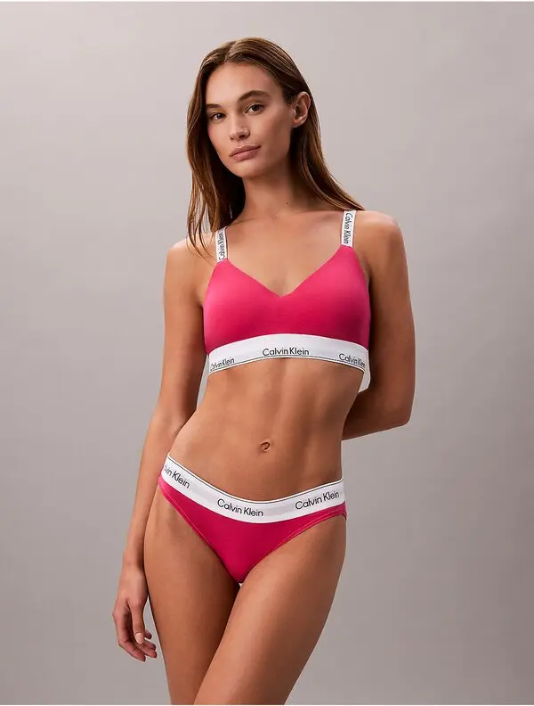 Calvin Klein Icon Cotton Modal Lightly Lined Bralette - Vibrant Pink