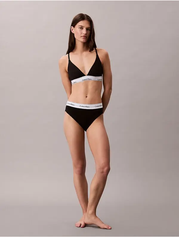 Calvin Klein Icon Cotton Modal High Waist Bikini - Black