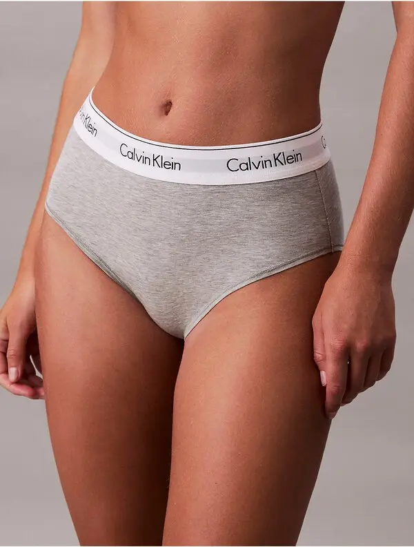 Calvin Klein Icon Cotton Modal High Waist Bikini - Grey Heather
