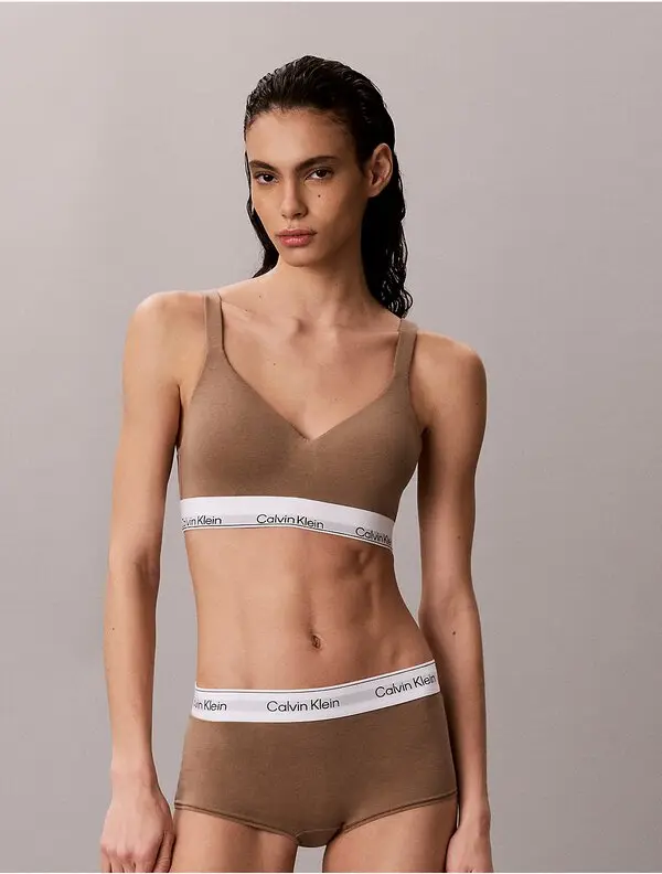 Calvin Klein Icon Cotton Modal Boyshort - Soft Mocha