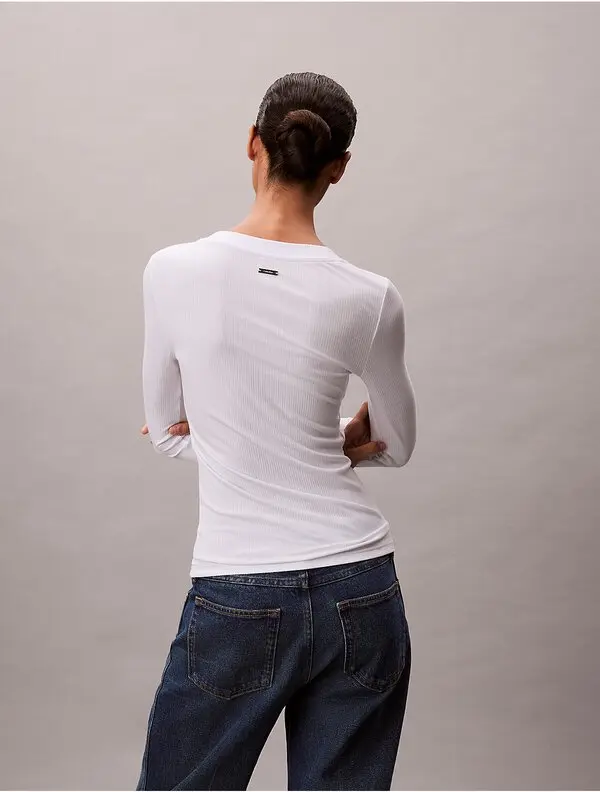 Calvin Klein Modal Stretch Rib Slim T-shirt - Brilliant White