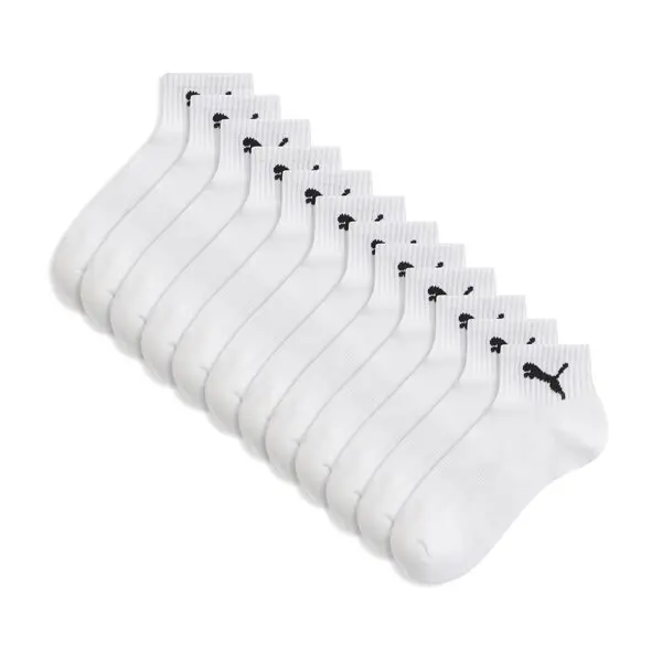 PUMA Quarter Crew Socks 6 Pairs - White