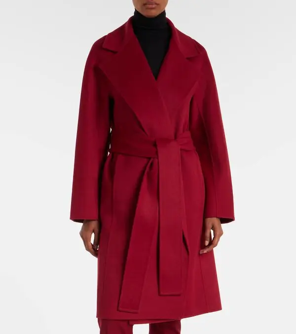 JOSEPH Wool And Cashmere Wrap Coat - Red