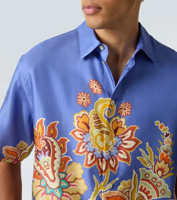 Etro Floral Silk Bowling Shirt