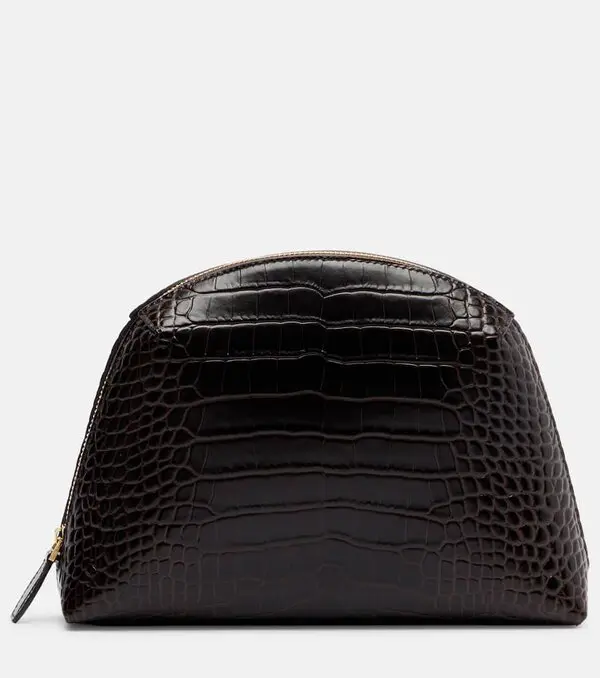 TOTEME Small Croc-effect Leather Pouch - Brown