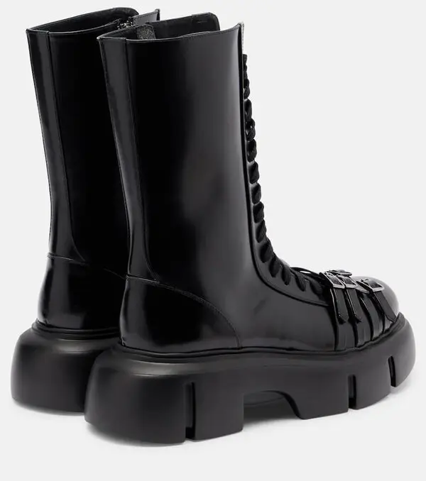 Simone Rocha Platform Leather Combat Boots