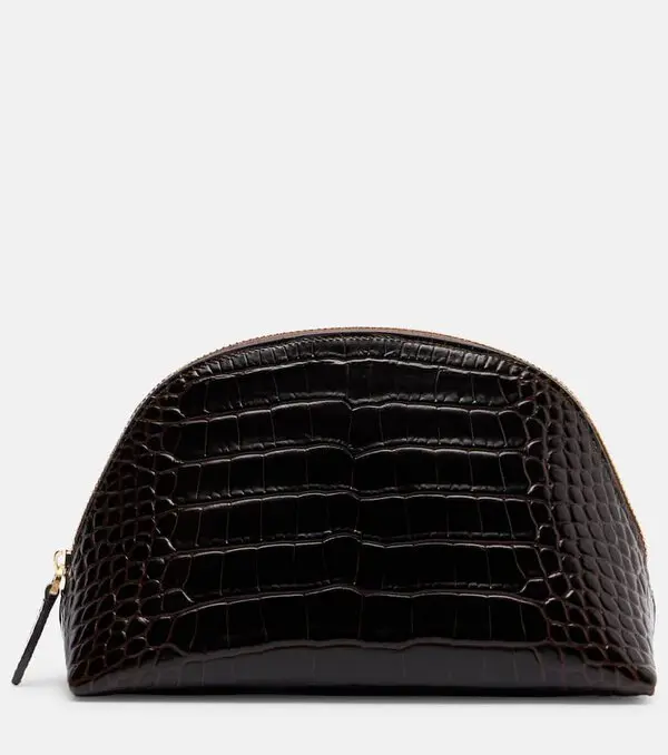 TOTEME Small Pouch In Croc-effect Leather - Brown