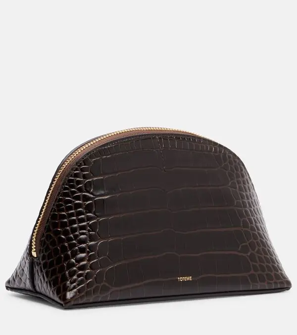 TOTEME Small Pouch In Croc-effect Leather - Brown