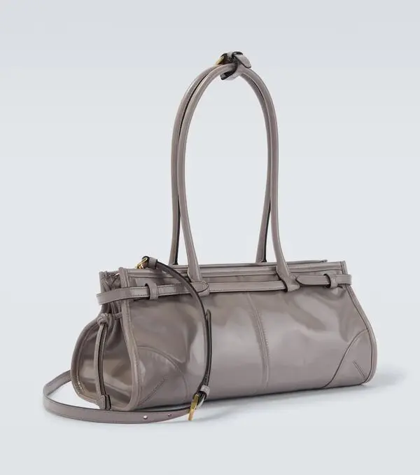 Prada Bonnie Medium Leather Shoulder Bag - Grey