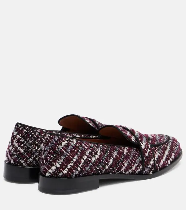 AQUAZZURA Martin Tweed Loafers Blackberry