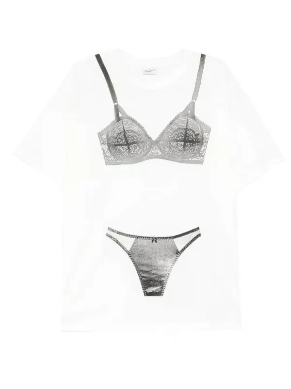 Vaquera Lingerie Graphic T-shirt - White