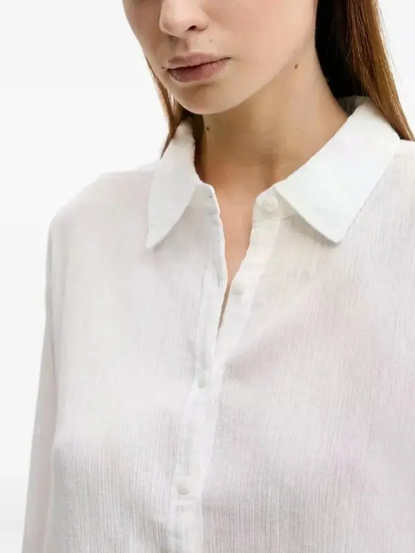 Melissa Odabash Textured Button-down Shirt