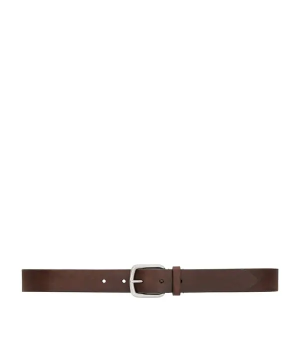 Saint Laurent Calfskin Buckle Belt - Beige