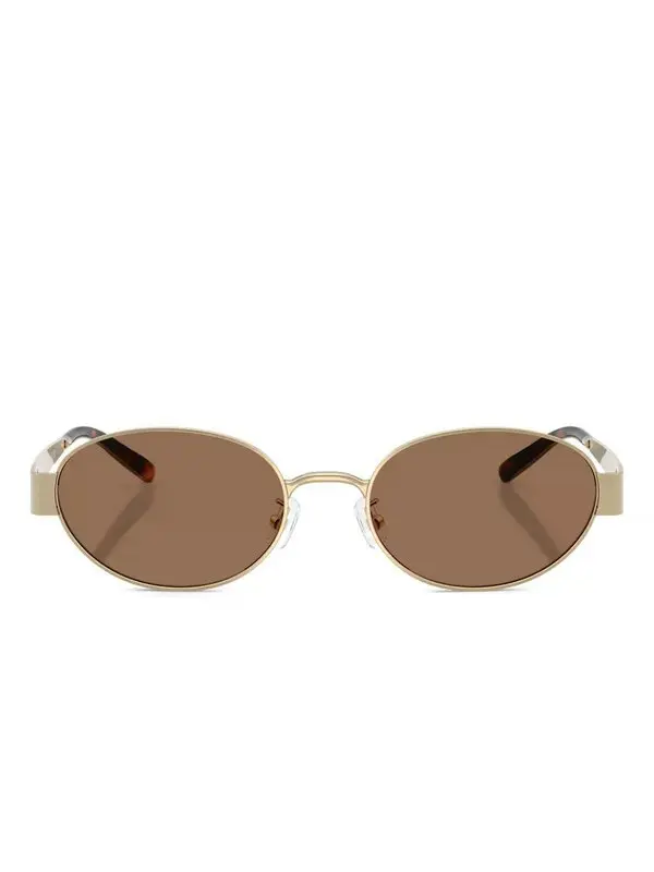 Tory Burch Oval-frame Logo Sunglasses - Gold