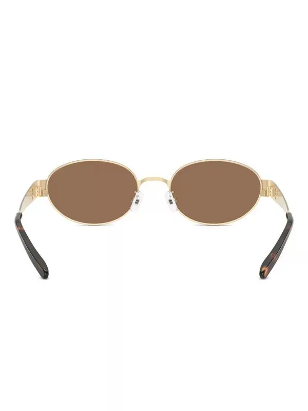 Tory Burch Oval-frame Logo Sunglasses - Gold