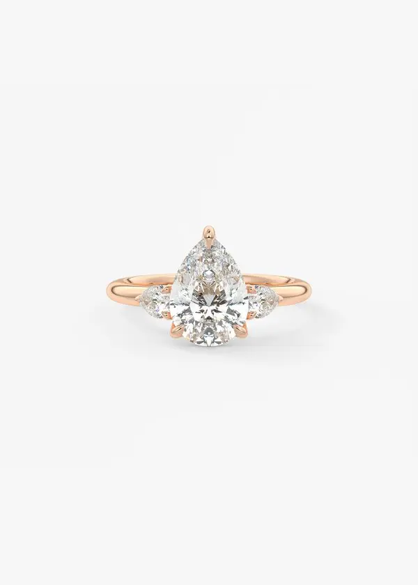 FRANK DARLING Royale Three Stone Pear Ring - Yellow Gold