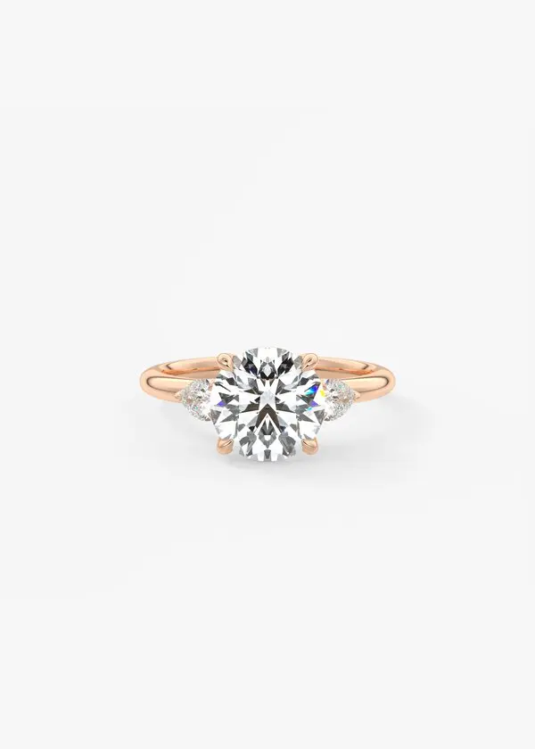 FRANK DARLING Royale Three Stone Round & Pear Ring - Yellow Gold