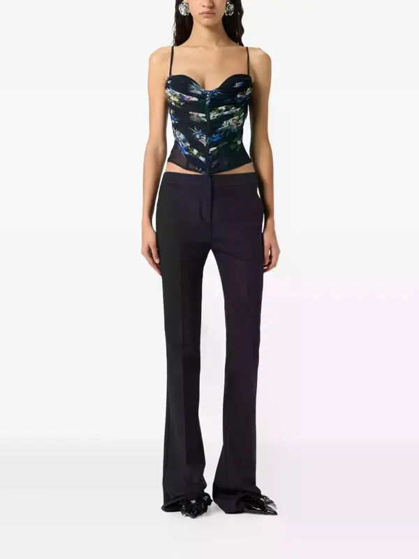 Blumarine Floral-print Ruched Top