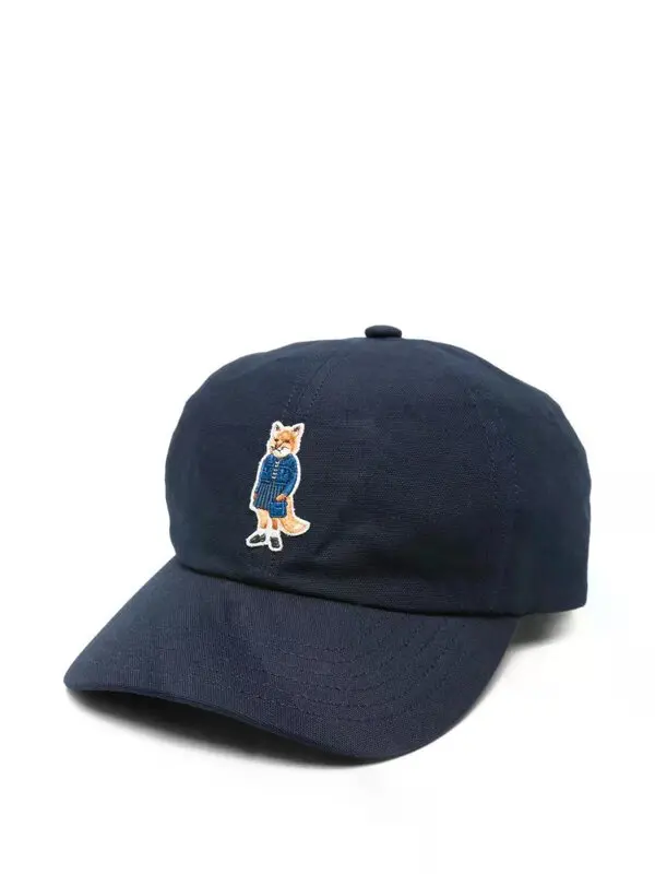 Maison Kitsuné Fox-embroidered Baseball Cap - Blue
