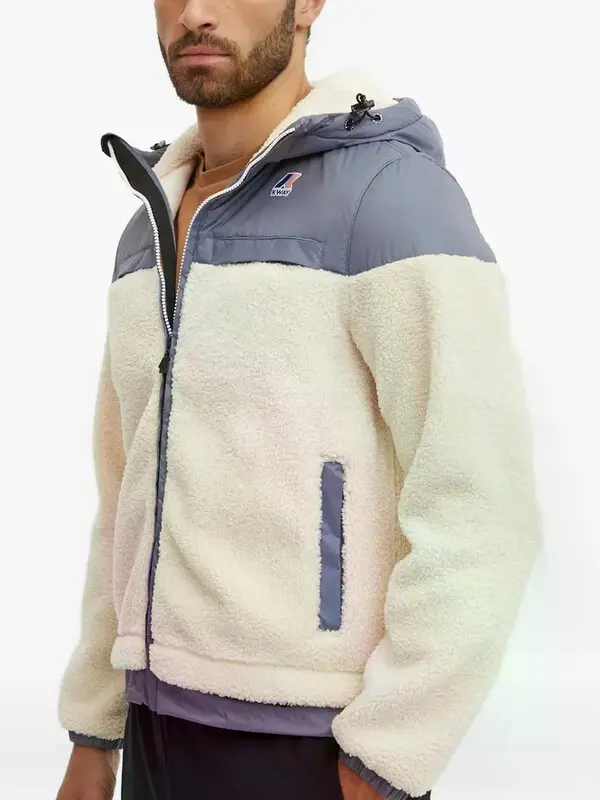 K-Way Neige Hooded Fleece Jacket In White 5% Off Editorialist