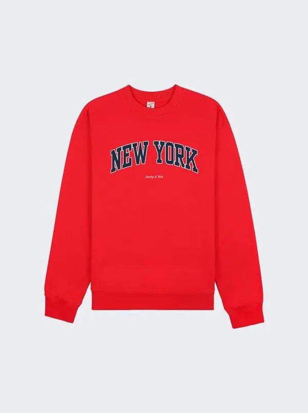SPORTY & RICH New York Ivy Crewneck - Red
