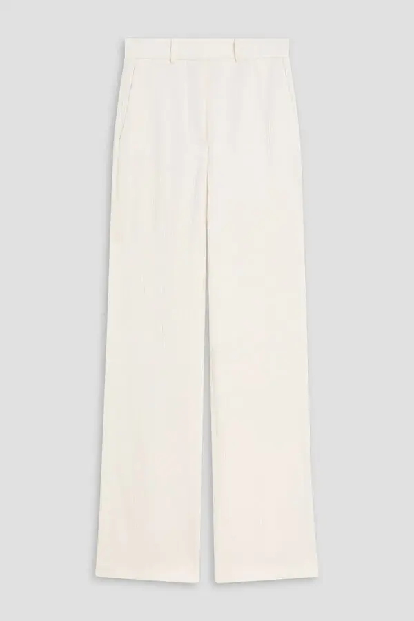 JOSEPH Morissey Crinkled Satin Straight-leg Pants - Ivory
