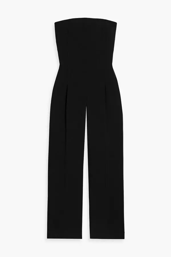 Vince Strapless Wide-leg Crepe Jumpsuit - Black