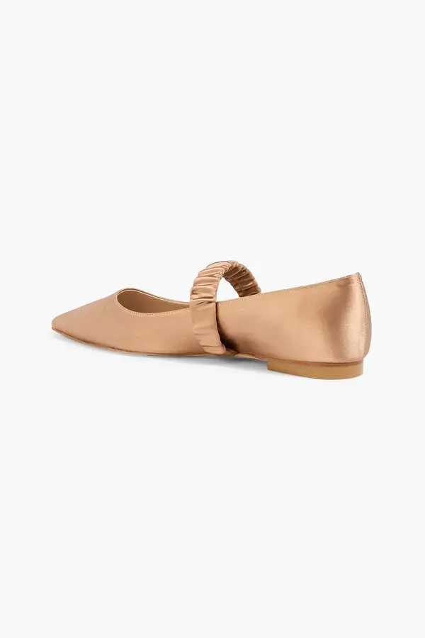 STUART WEITZMAN Maxine Satin Point-toe Flats