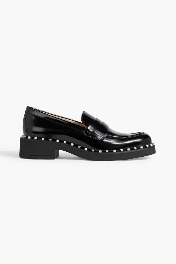 STUART WEITZMAN Reverie Embellished Leather Loafers