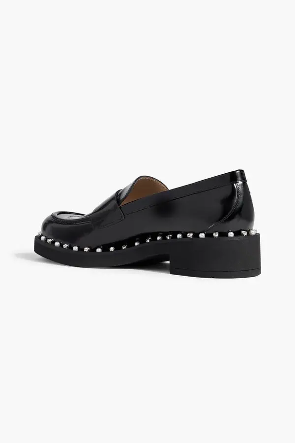 STUART WEITZMAN Reverie Embellished Leather Loafers