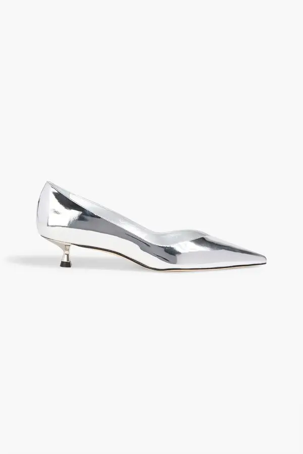 STUART WEITZMAN Eva 35 Mirrored-leather Pumps