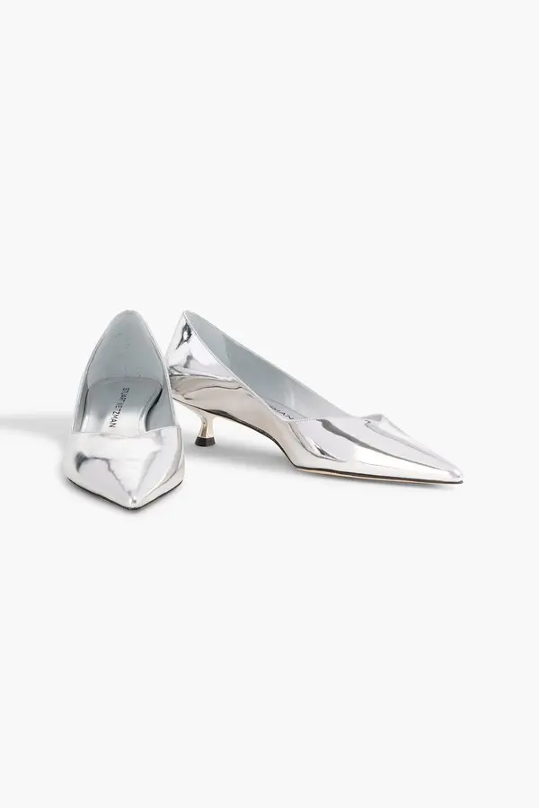 STUART WEITZMAN Eva 35 Mirrored-leather Pumps
