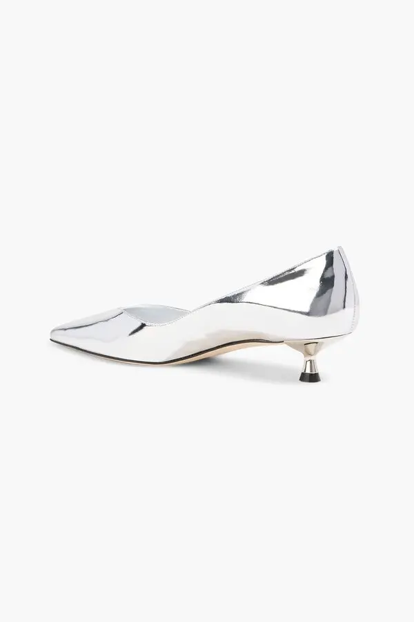 STUART WEITZMAN Eva 35 Mirrored-leather Pumps