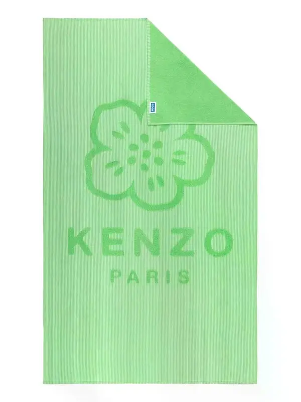 Kenzo Flower-logo Striped Towel