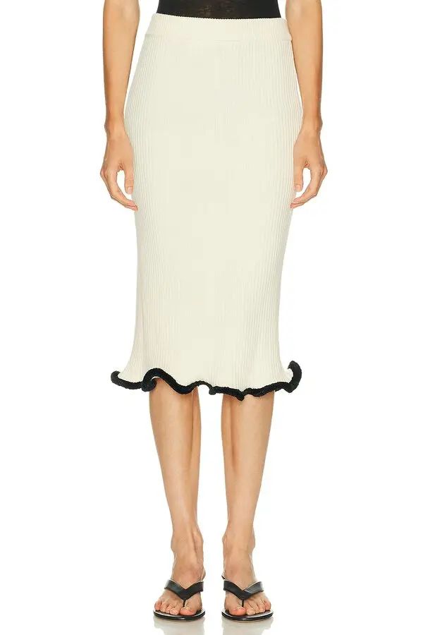 JIL SANDER Velvet Frill Skirt
