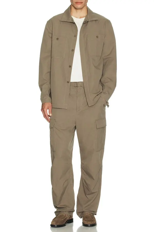 Simkhai Sean Shirt Jacket In Olive - Faded Olive