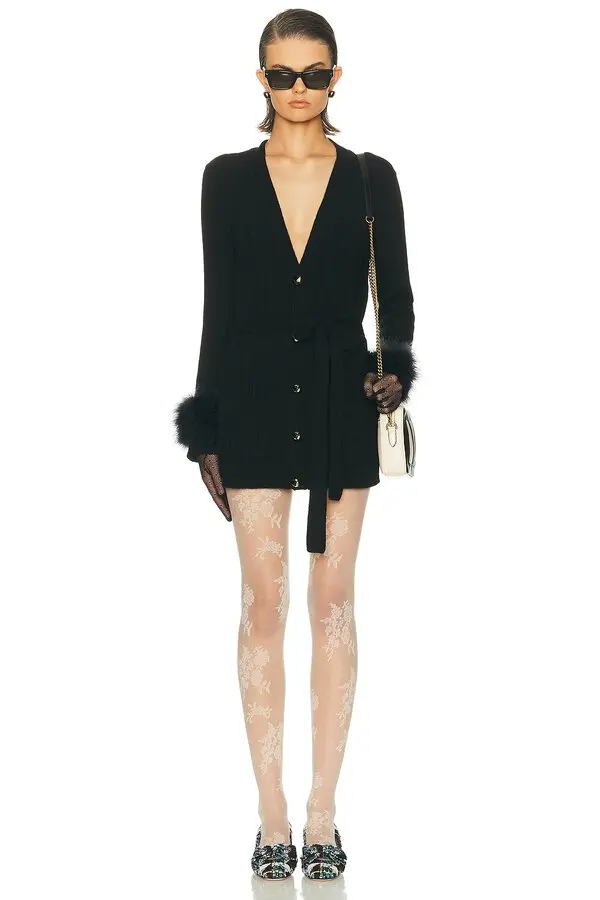 Valentino Garavani Feather Cuff Cardigan