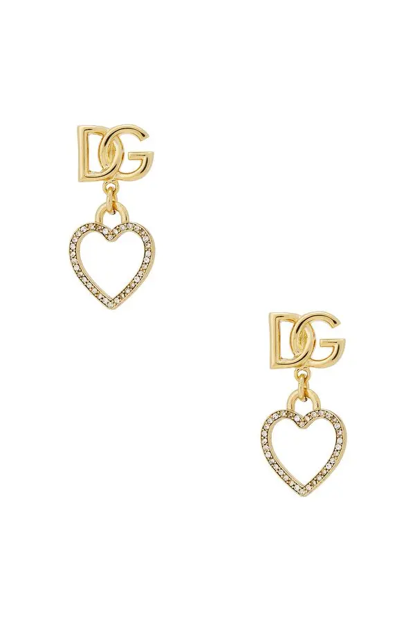 Dolce & Gabbana Logo Heart Earrings - Gold