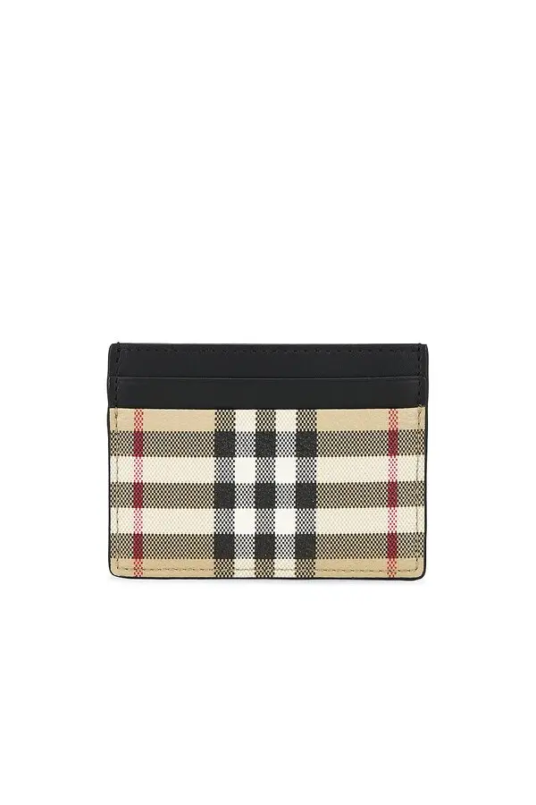 Burberry Sandon Vintage Check Cardholder In Brown - Archive Beige