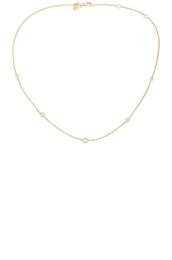 LOGAN HOLLOWELL 5 Diamond Orbit Bezel Choker - 14k Gold & White Diamond