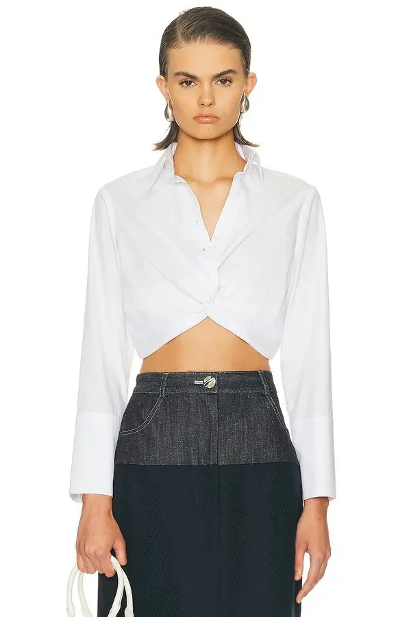 Matthew Bruch Twist Button Up Top