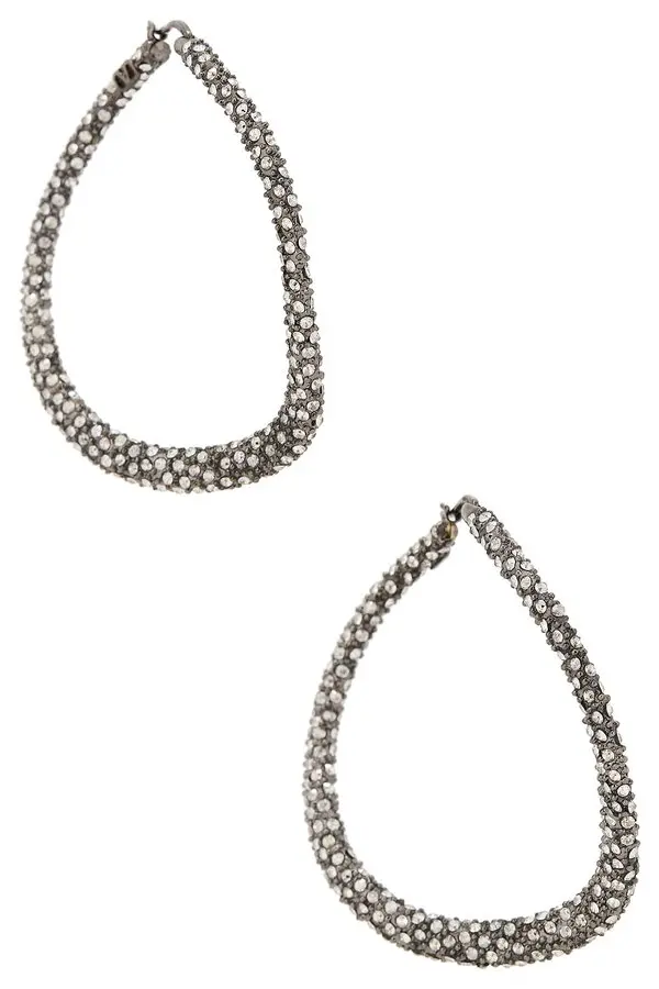 Valentino Garavani Shadowshine Earrings - Black Ruthenium  Crystal  & Silver