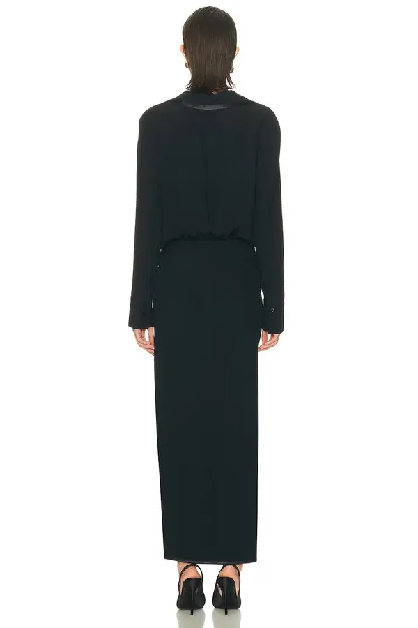 Attico Long Sleeve Midi Dress - Black