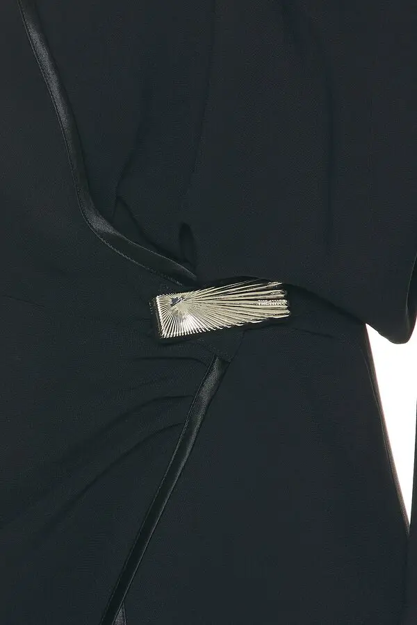 Attico Long Sleeve Midi Dress - Black