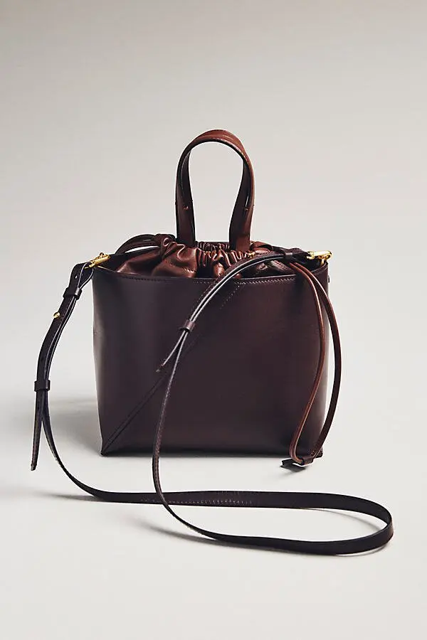RADLEY Leather Drawstring Bag - Dark Oak